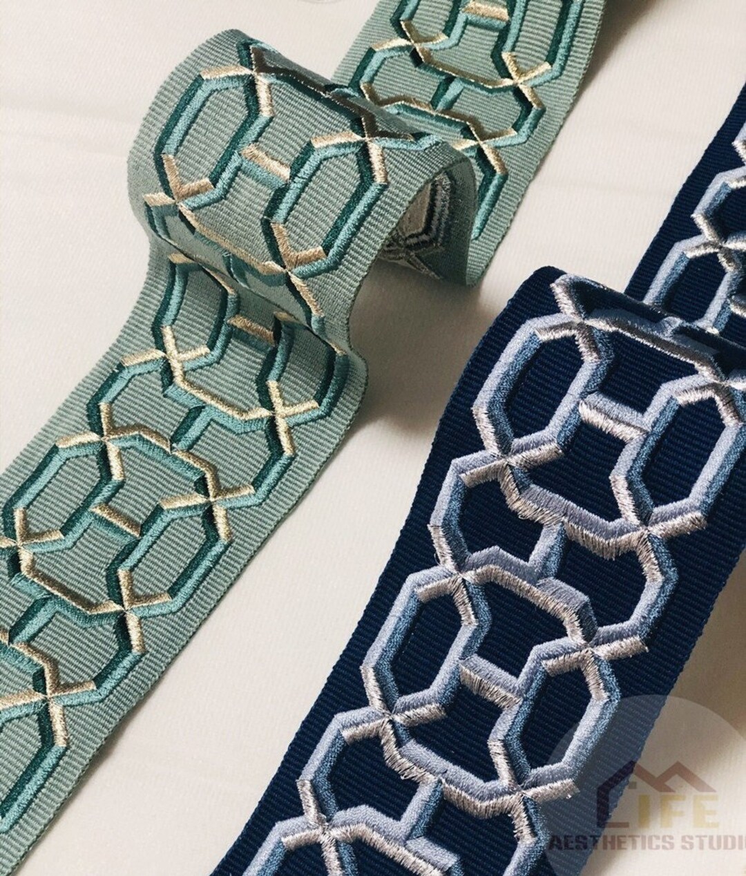 Geometric Border Trim2.7embroidery Trim Tapecurtain - Etsy