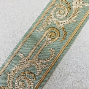 Retro Teal Upholstery Trims,3.5"embroidered Trim Tape,vintage Pattern ...
