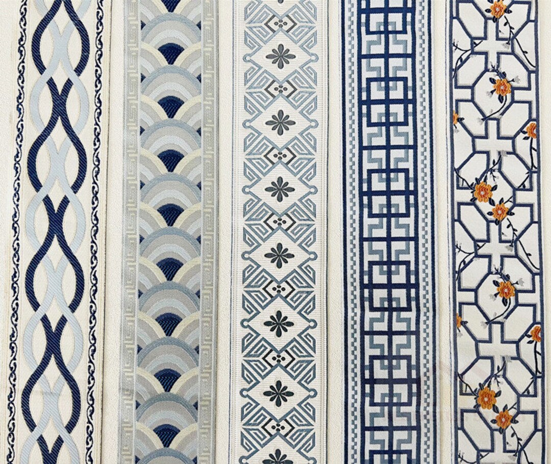 Blue Collection Curtain Trim Jacquard Trim Decorative Fabric Trim for ...