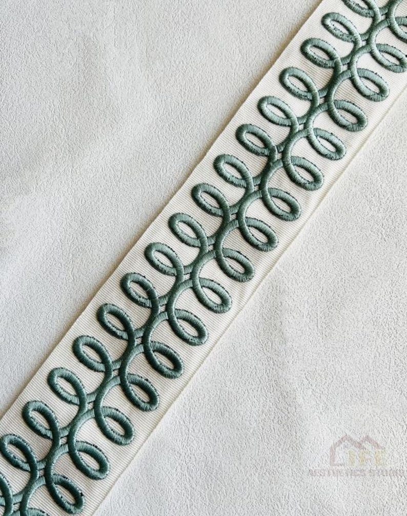 Embroidery Curtain Trim Tape, Decorative Upholstery Trim With White ...