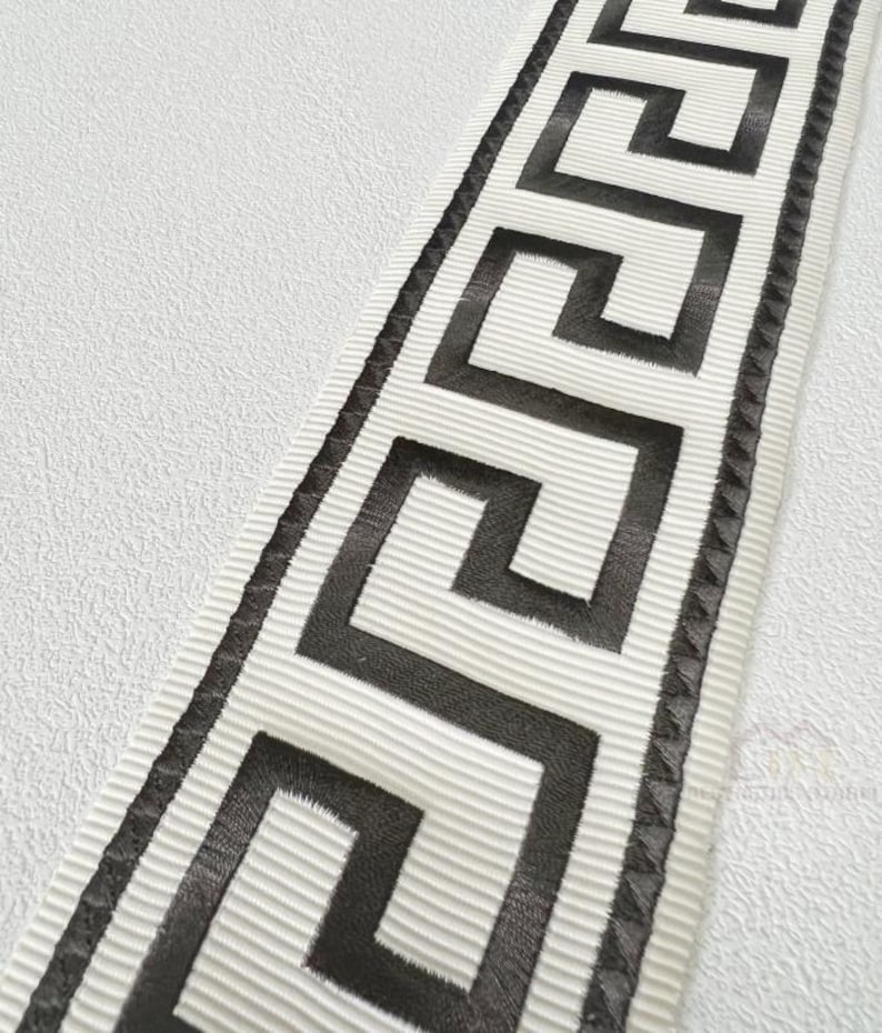 3"width Greek Key Embroidery Trim Tape, Curtain Border Sold by the Yard ...