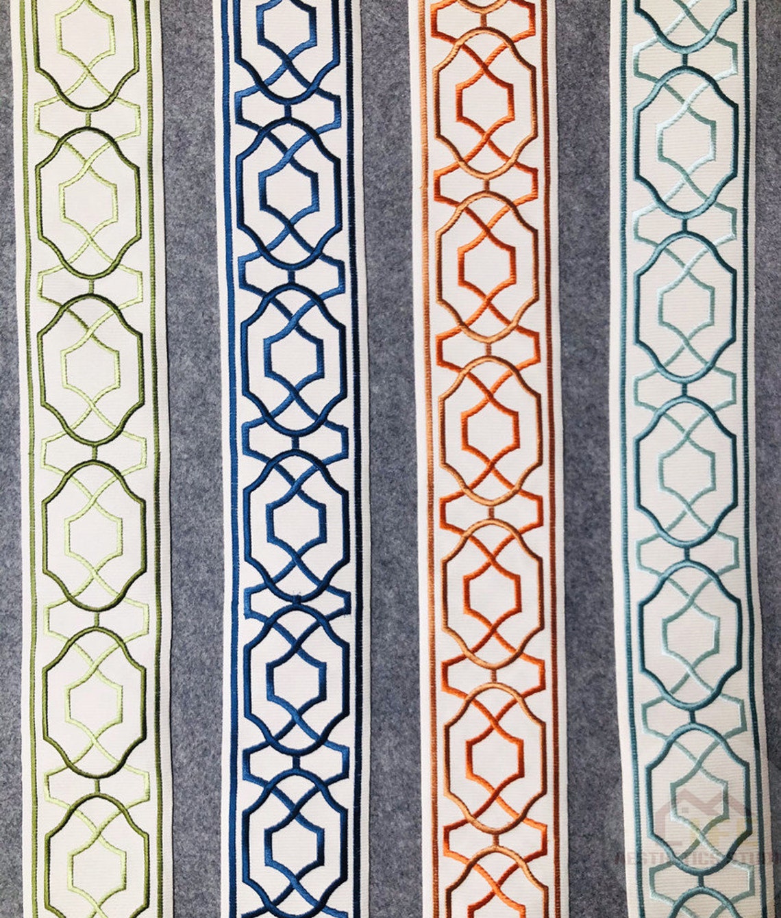 Geometric Drapery Trim Embroidery Trim Tape3.3curtain - Etsy