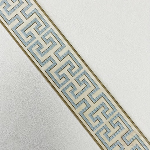 Blue Greek Key Trim,3.1"8cm Fabric Trim for Curtains, Imitated Silk ...
