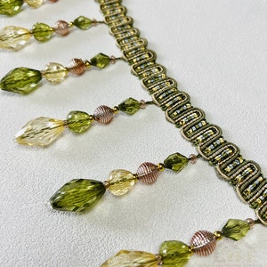 Crystal Drop Fringe Trim by the Yard 4.3 Inchs 11cm Width Long Beaded ...