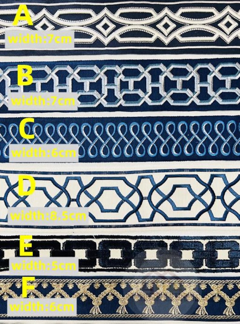 Navy Blue Collection Decorativetrim for Curtains, Upholstery Tape Sold ...