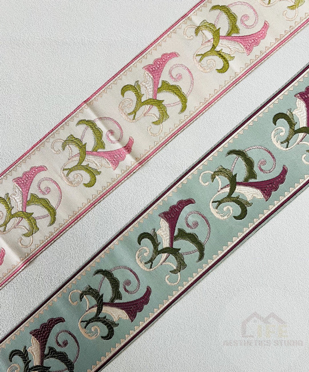 Fabric Trim for Curtains Embroidery Trim Tape by the Yard Curtain Boder ...