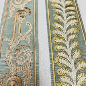 Retro Teal Upholstery Trims,3.5"embroidered Trim Tape,vintage Pattern ...