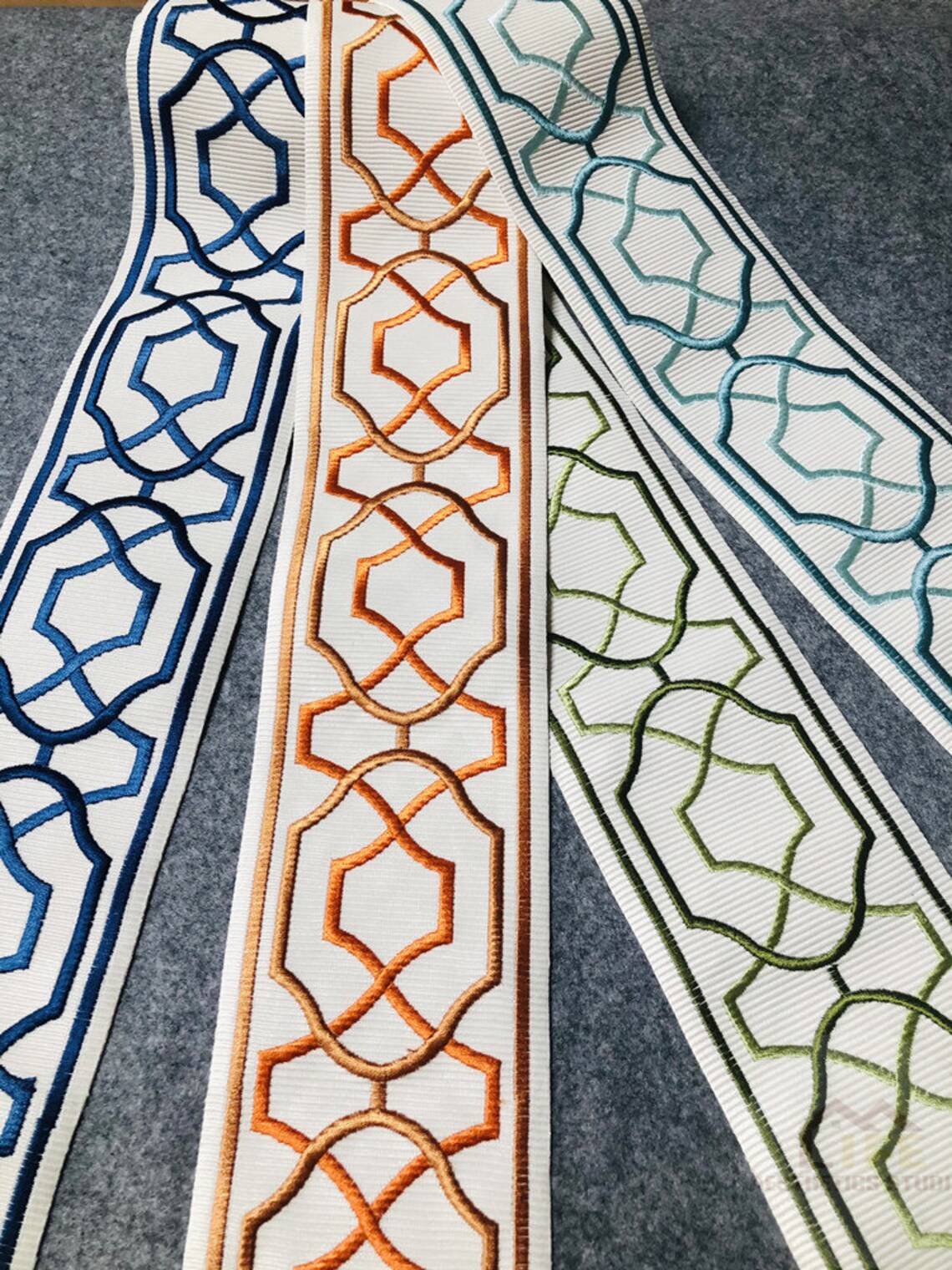 Geometric Drapery Trim Embroidery Trim Tape3.3curtain - Etsy