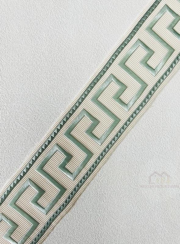 3"width Greek Key Embroidery Trim Tape,fabric Trim for Curtains, Ribbon ...
