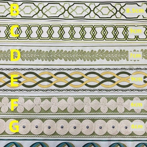 Green Geometric Curtain Trim,upholstery Ribbon Trim,drapery Trim Tape ...