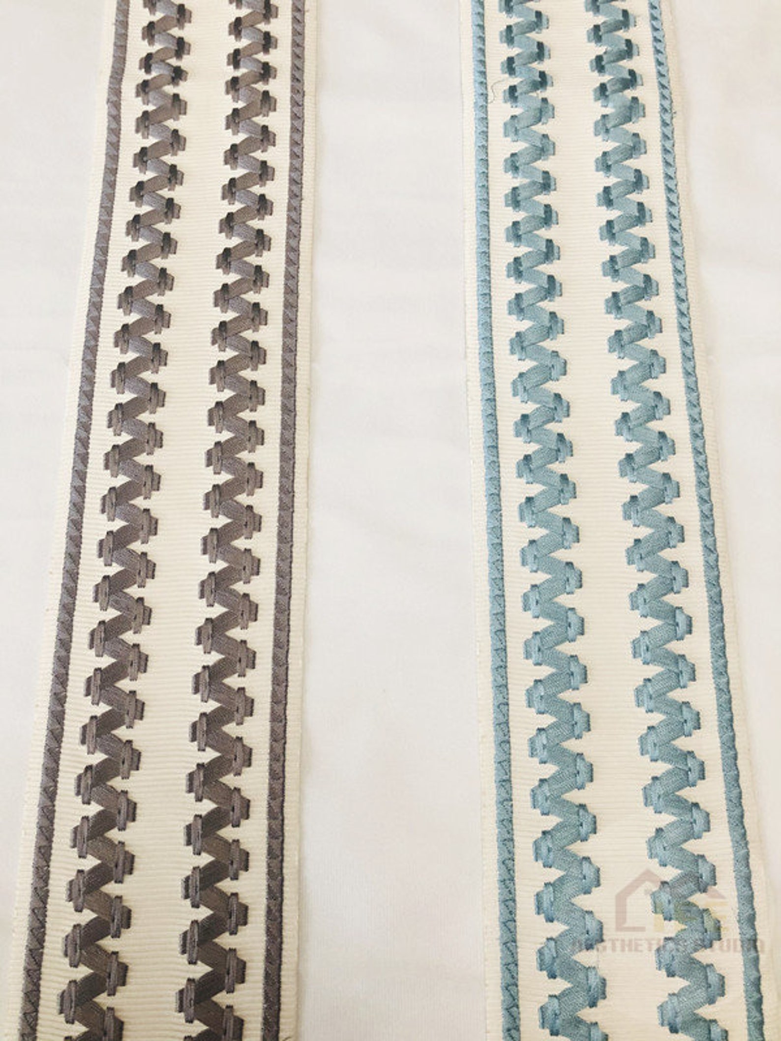 3.5embroidery Trim Tape,light Blue Curtain Trim,fabric Trim for ...