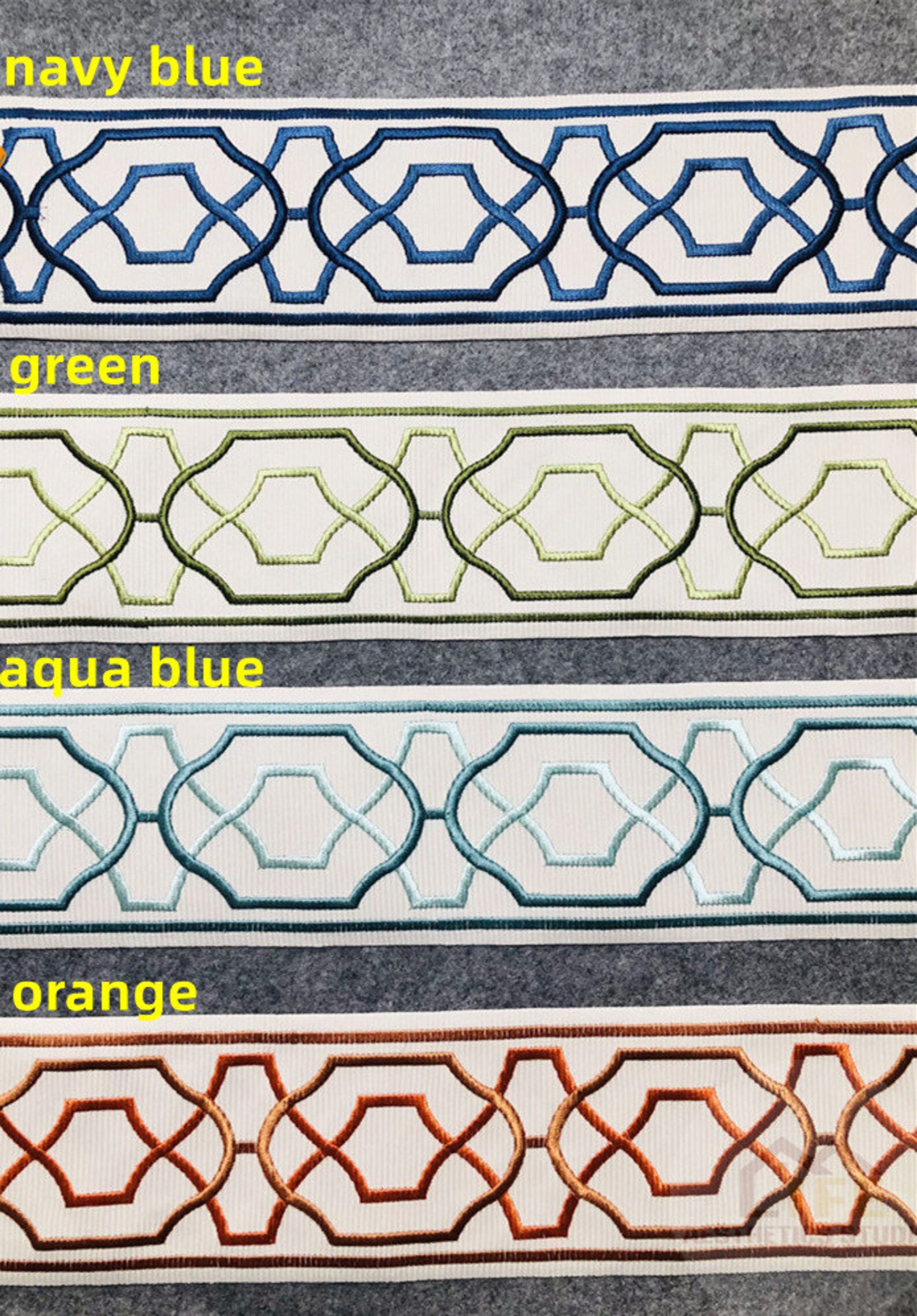 Geometric Drapery Trim Embroidery Trim Tape3.3curtain - Etsy