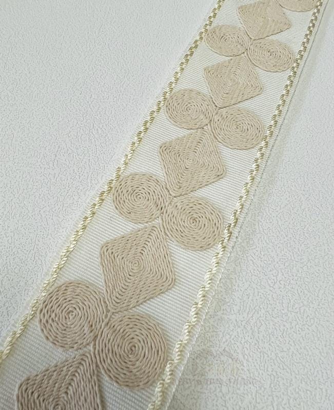 White/ivory Collection Curtain Trim Embroidery Tape Jacquard Trim ...