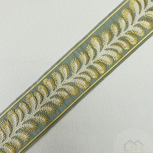 Retro Teal Upholstery Trims,3.5"embroidered Trim Tape,vintage Pattern ...