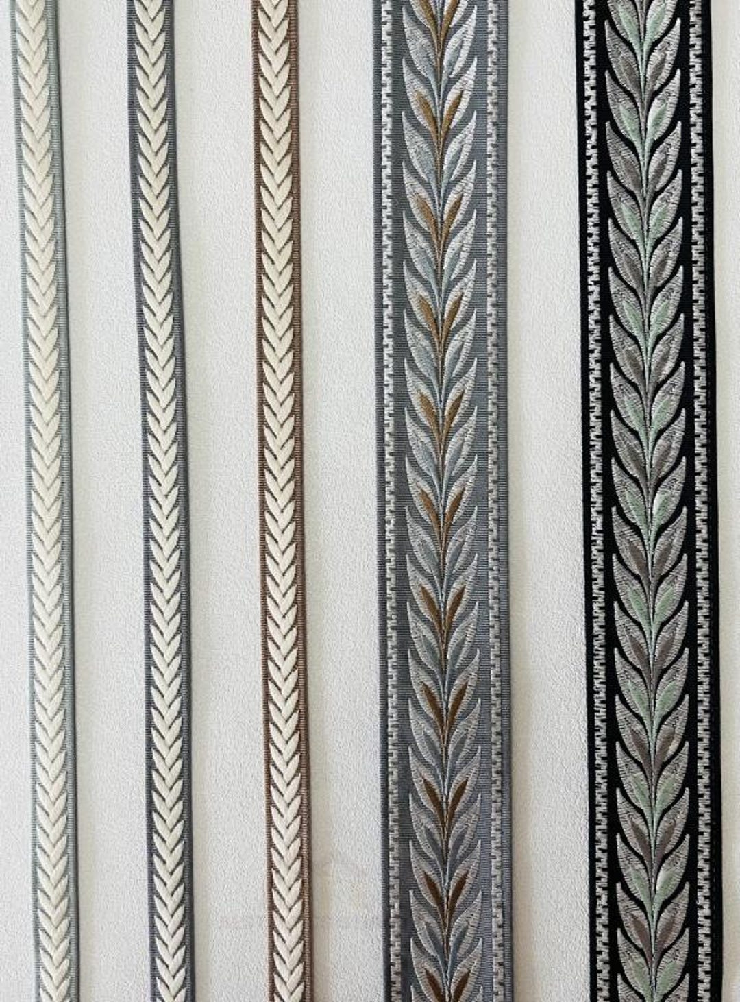 Leaf Embroidery Trim for Curtains, Decorative Fabric Ribbon for Drapery ...