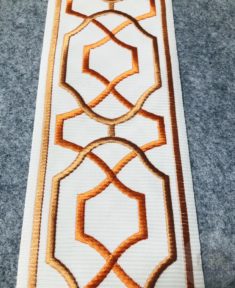 Geometric Drapery Trim Embroidery Trim Tape3.3curtain - Etsy