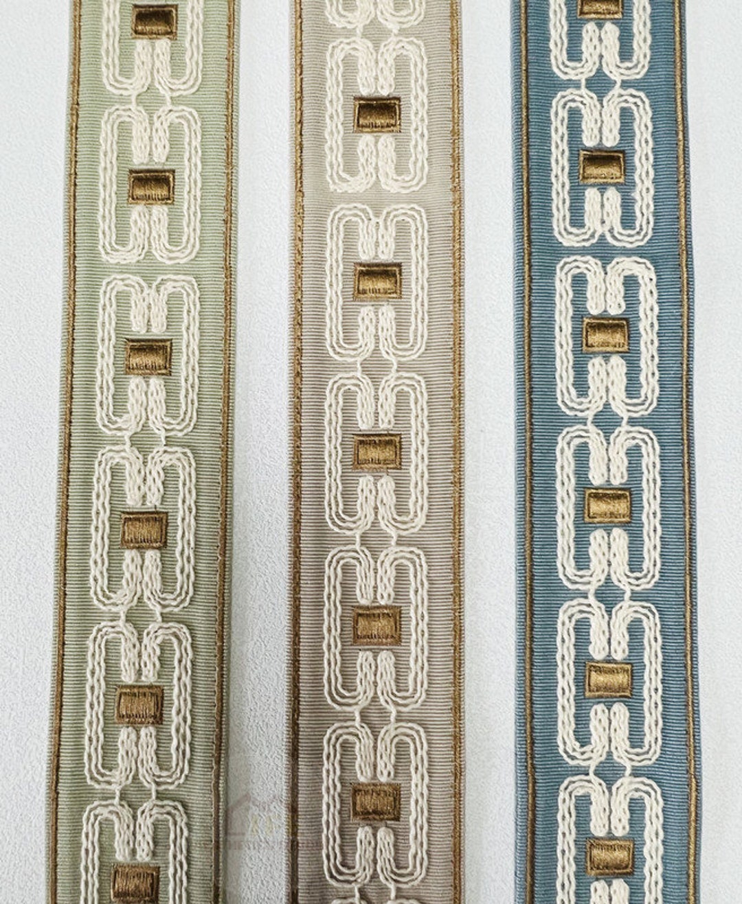 2.3"6cm Boho Trim Tape,beige Light Green Blue Neutral Trim for Curtains ...