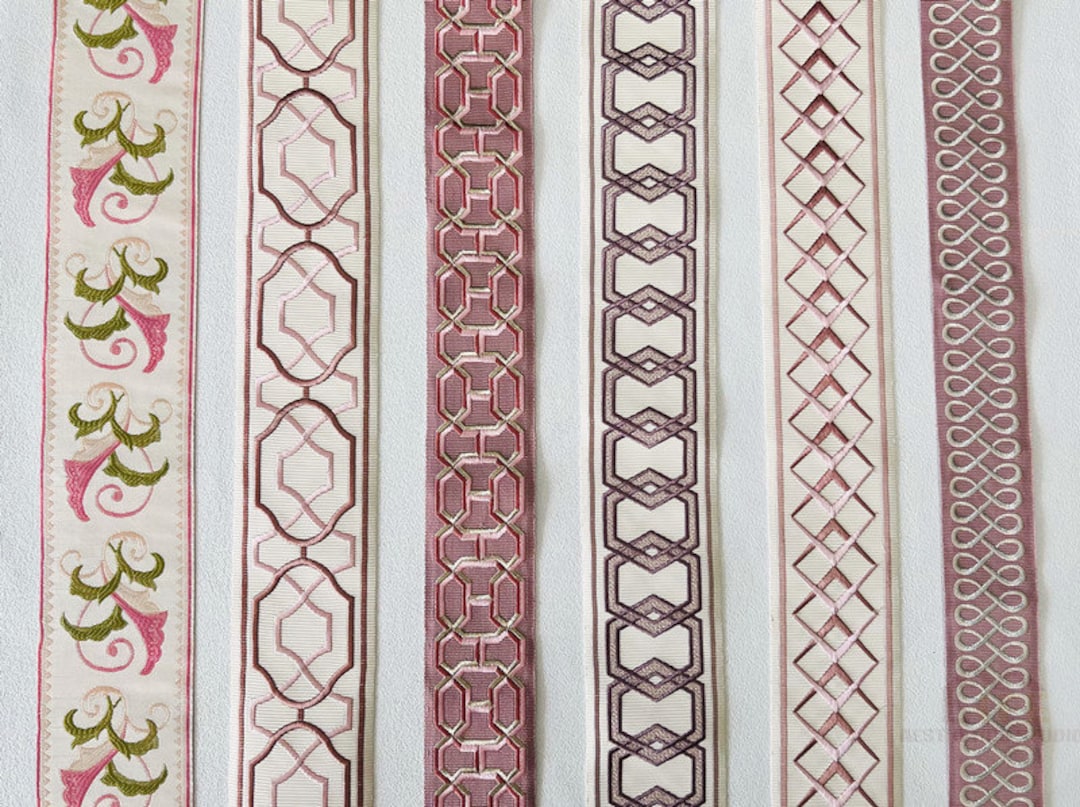 Pink Peach Purple Collection Curtain Trim, Decorative Fabric Trim Sold ...