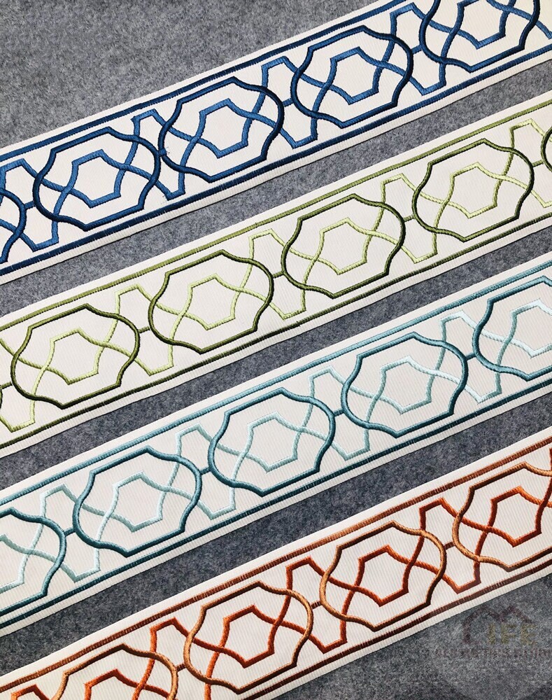 Geometric Drapery Trim Embroidery Trim Tape3.3curtain - Etsy