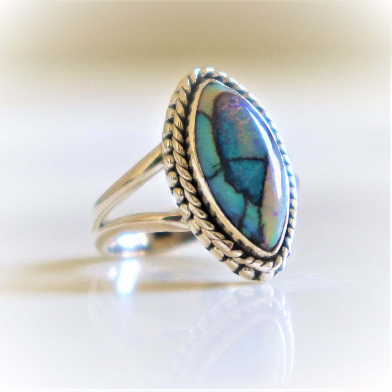 Stunning Bright Multi Colored Monarch Sterling Opal Chatoyant | Etsy