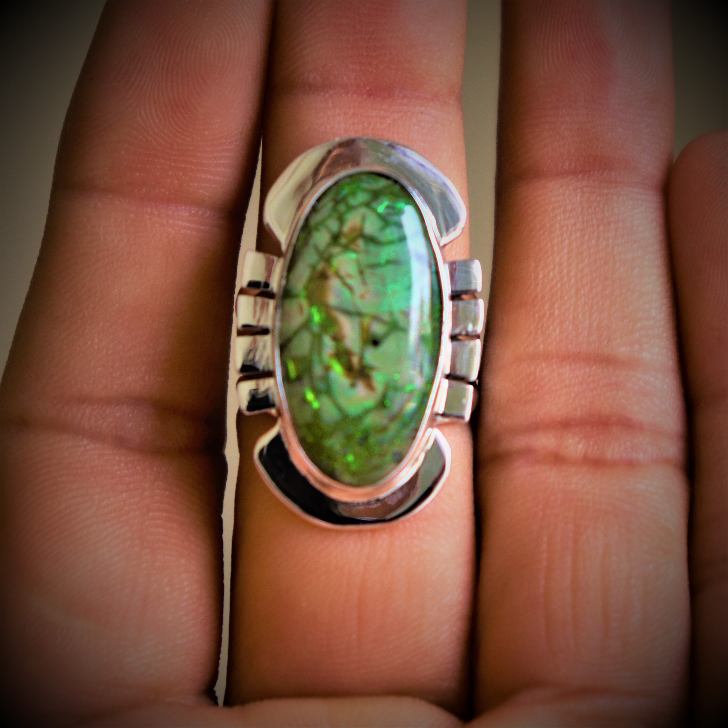 Stunning Bright Multi Colored Monarch Sterling Opal Chatoyant | Etsy