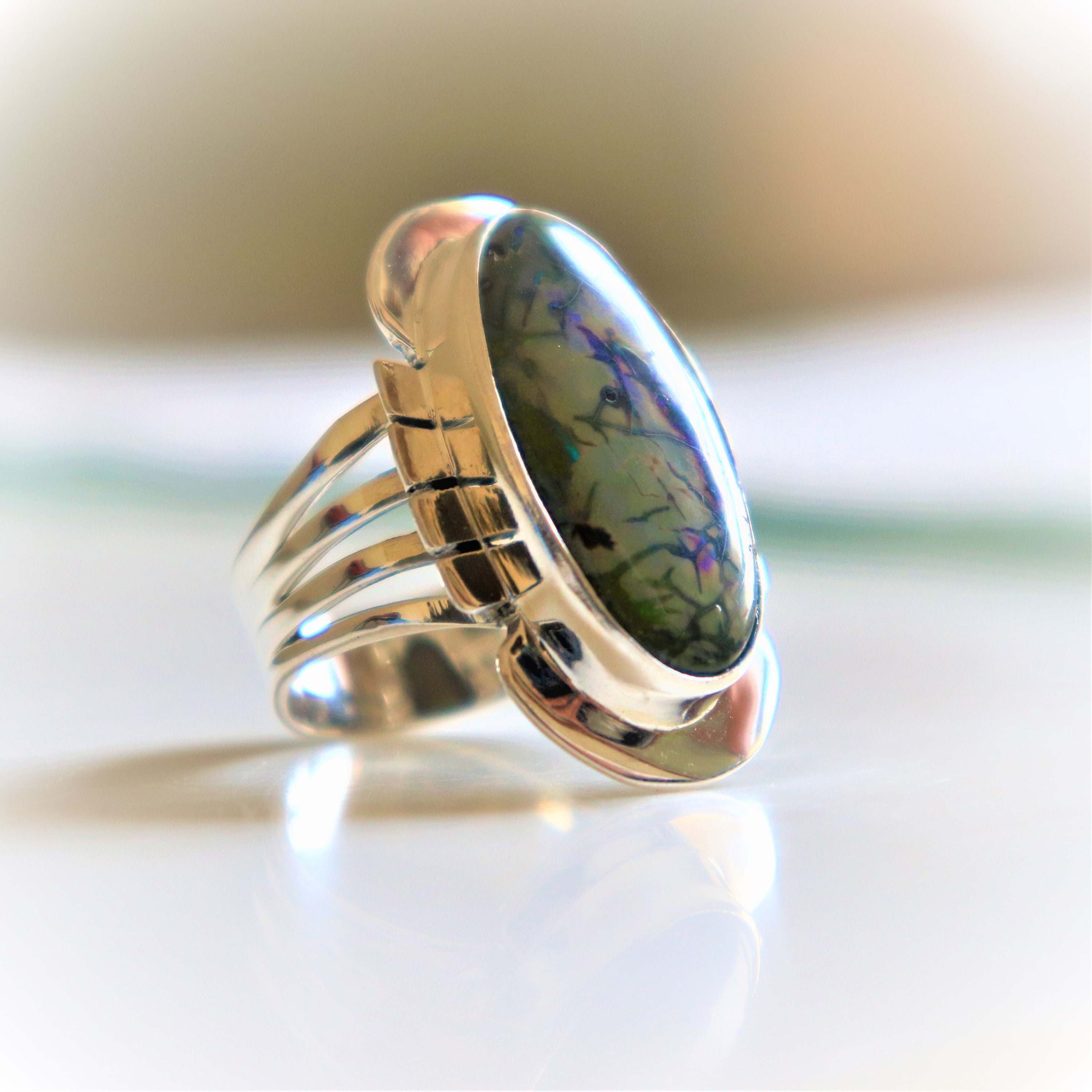 Stunning Bright Multi Colored Monarch Sterling Opal Chatoyant | Etsy