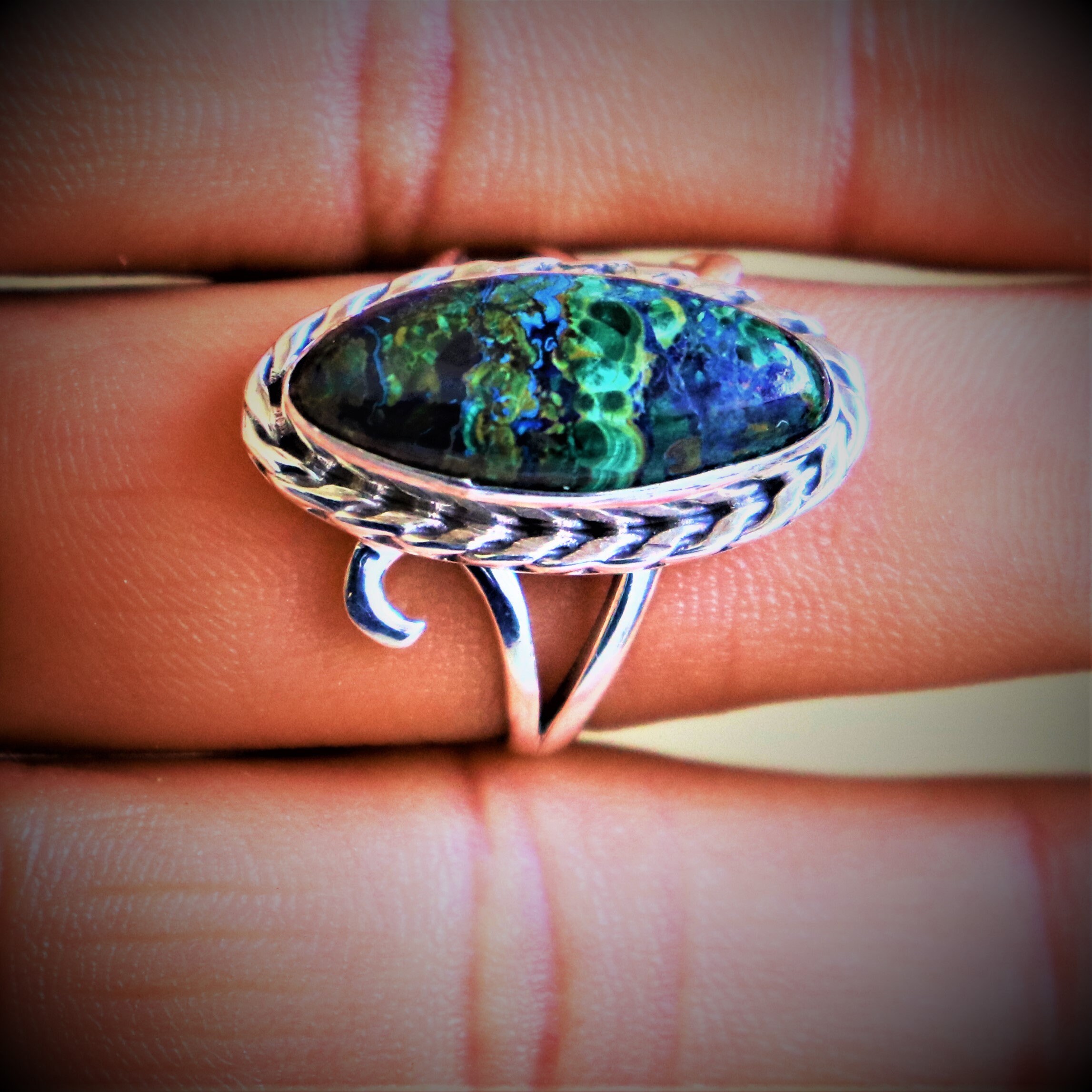 Azurite Ring 925 Sterling Silver Ring Natural Azurite | Etsy