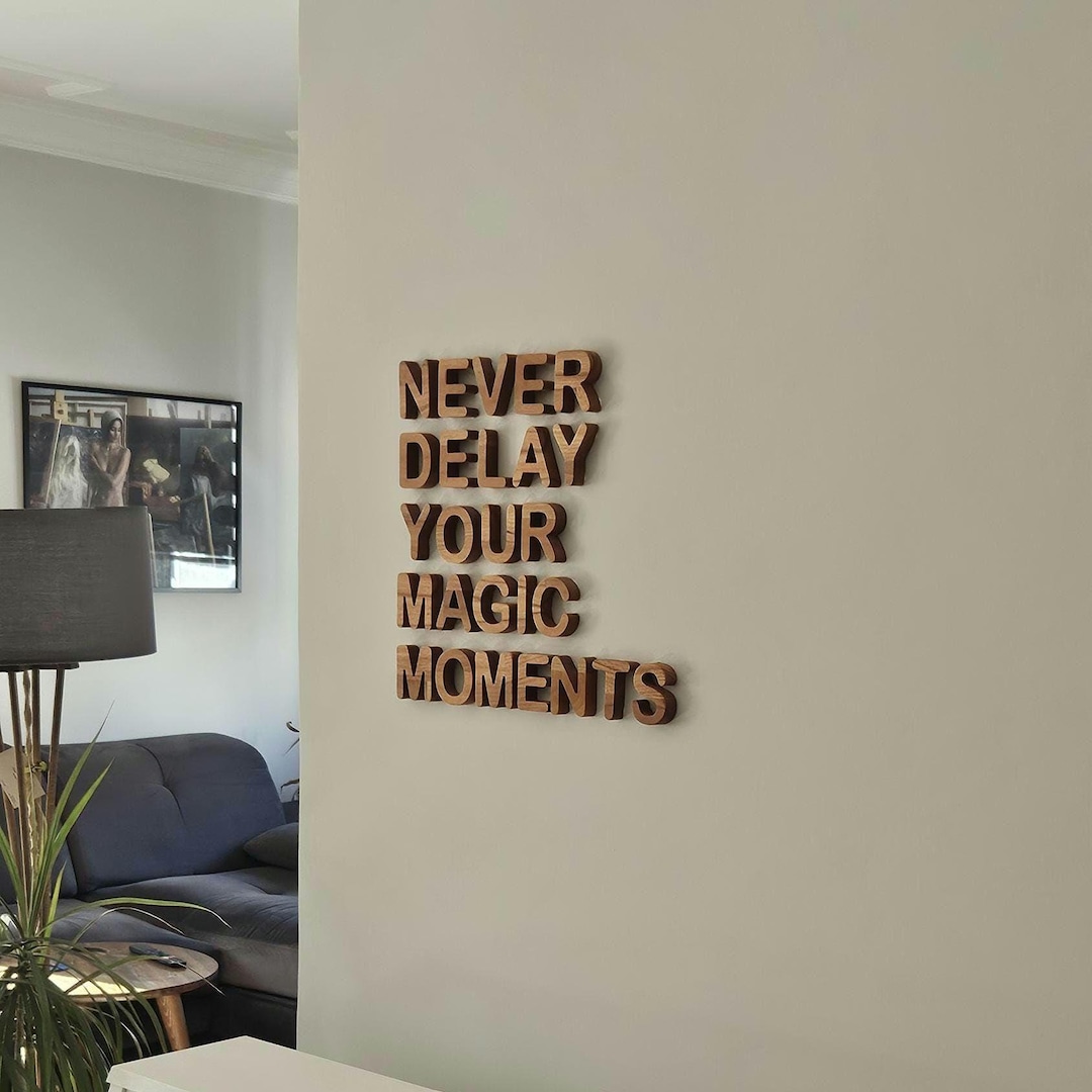 Handmade Beech Wood Wall Letters, Natural Wooden, Quote Decor ...