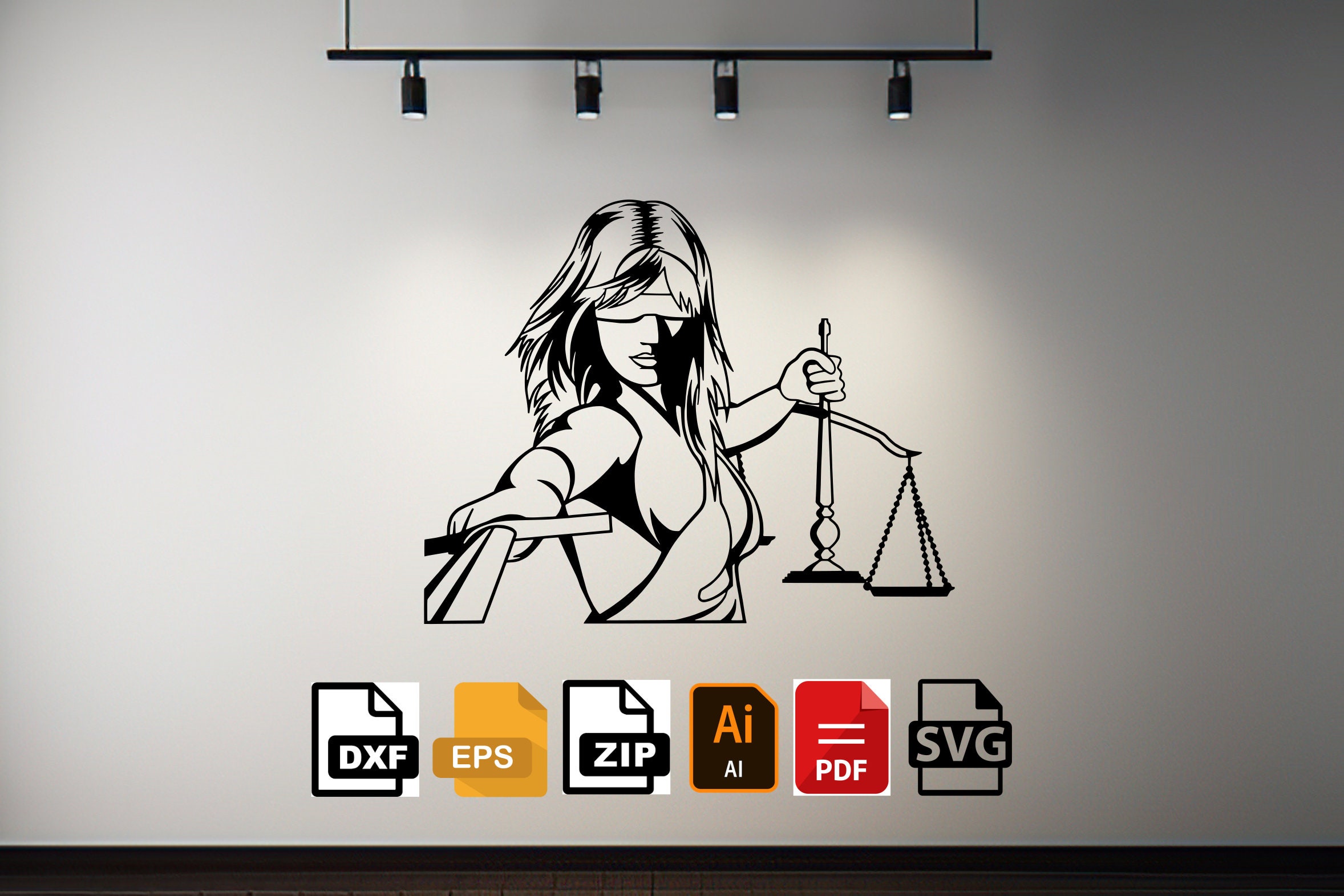 Woman Justice Wall Art Svg,dxf, EPS,AI and PDF Files.plasma Cut File ...