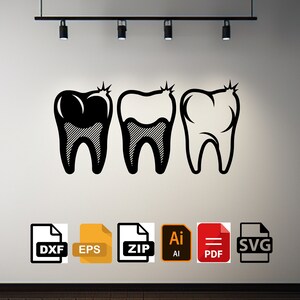 Teeth Wall Art Svg,dxf, EPS,AI and PDF Files.plasma Cut File,wall Art ...