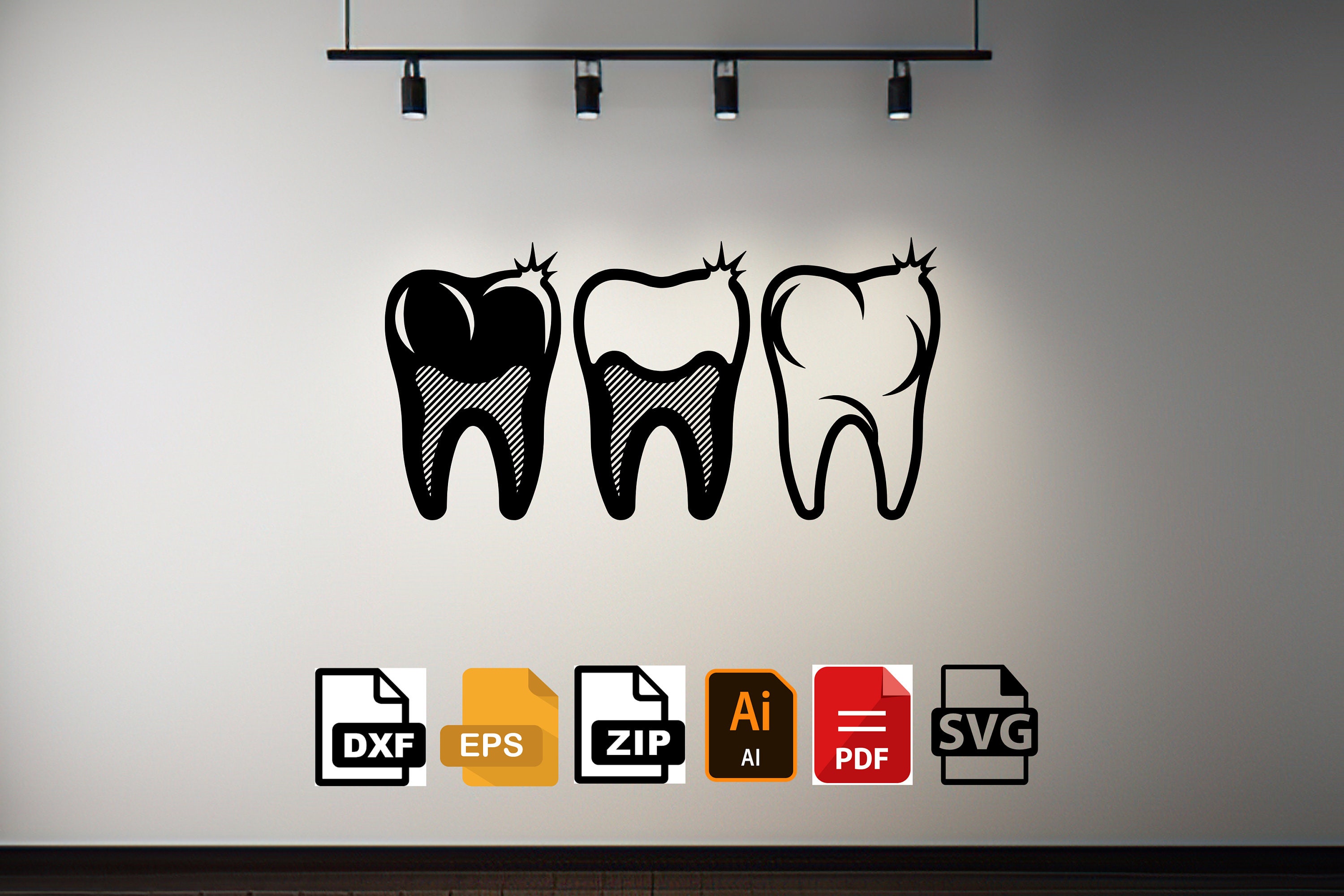 Teeth Wall Art Svg,dxf, EPS,AI and PDF Files.plasma Cut File,wall Art ...