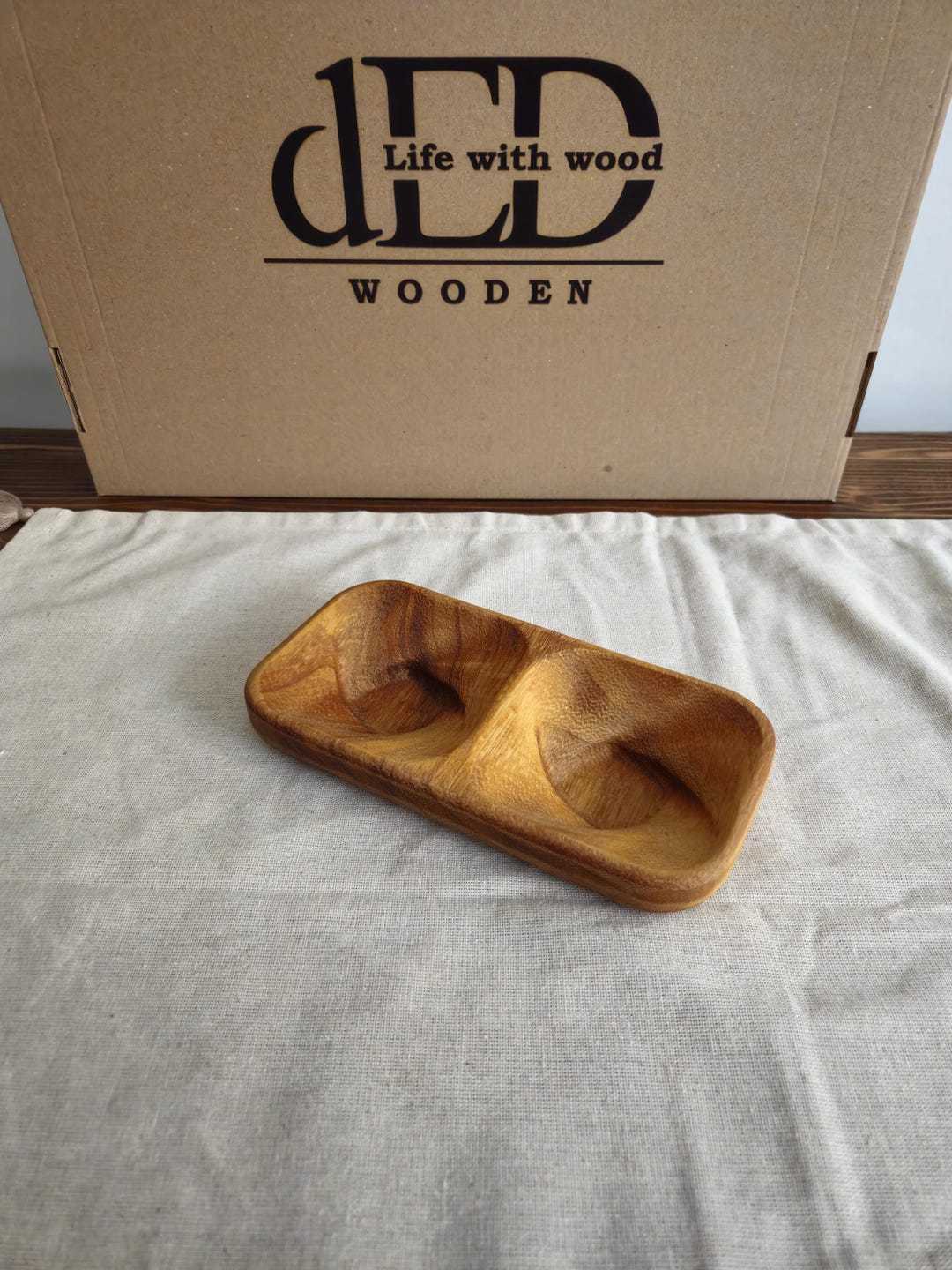 Wooden Snack Plate|wood Nut Platter|divided Serving Tray|table Decor ...
