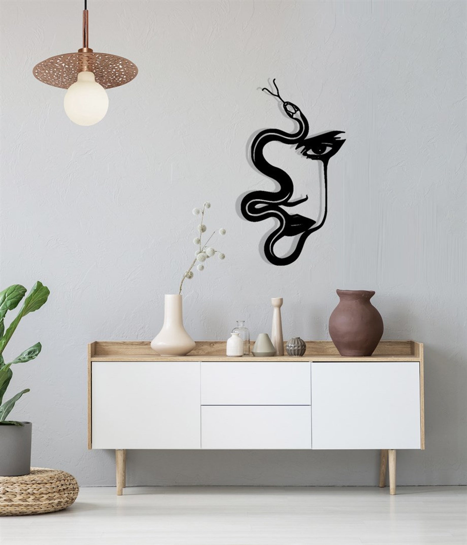 Snake Woman Wall Art Svg,dxf, EPS,AI and PDF Files.plasma Cut File,wall ...