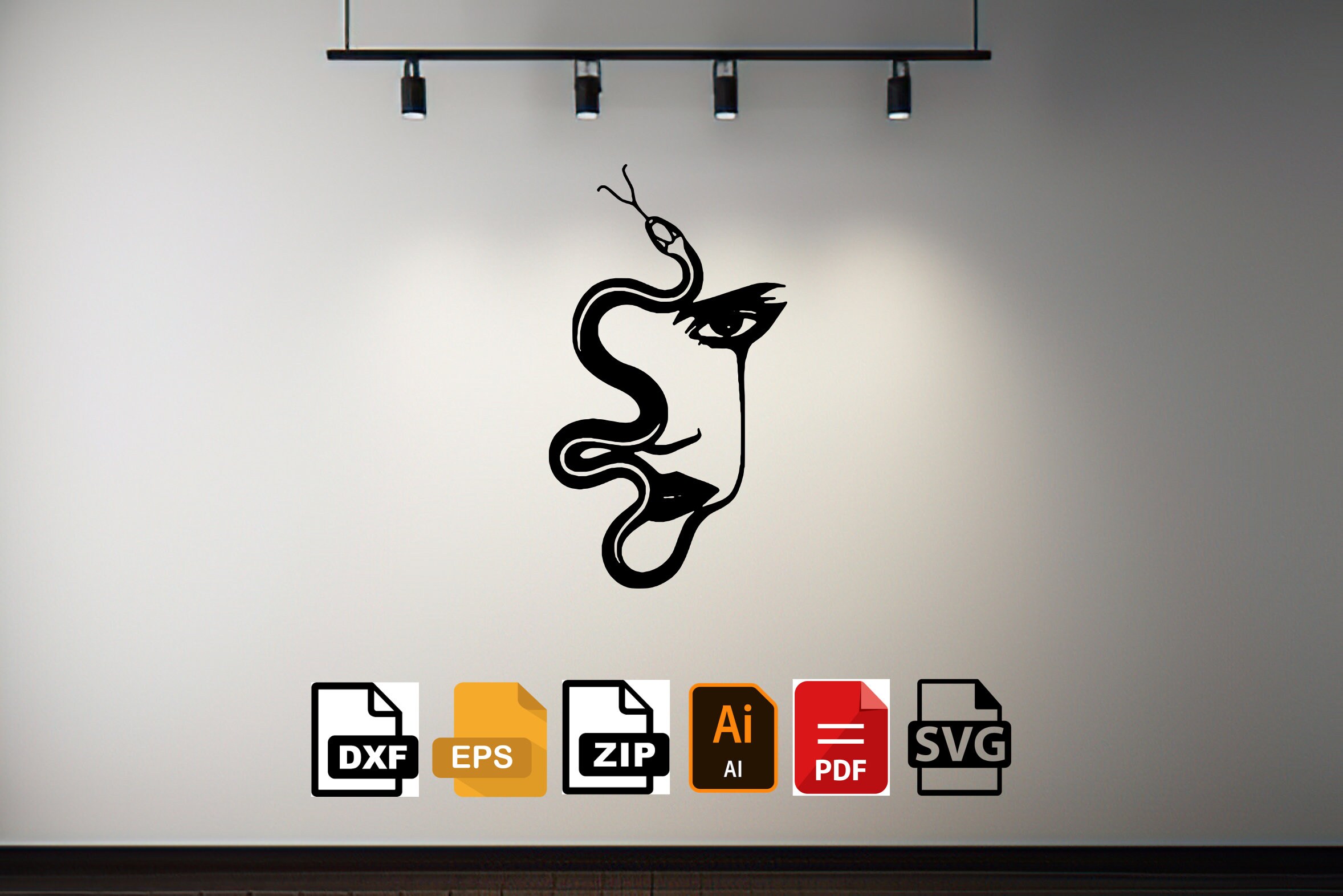 Snake Woman Wall Art Svg,dxf, EPS,AI and PDF Files.plasma Cut File,wall ...