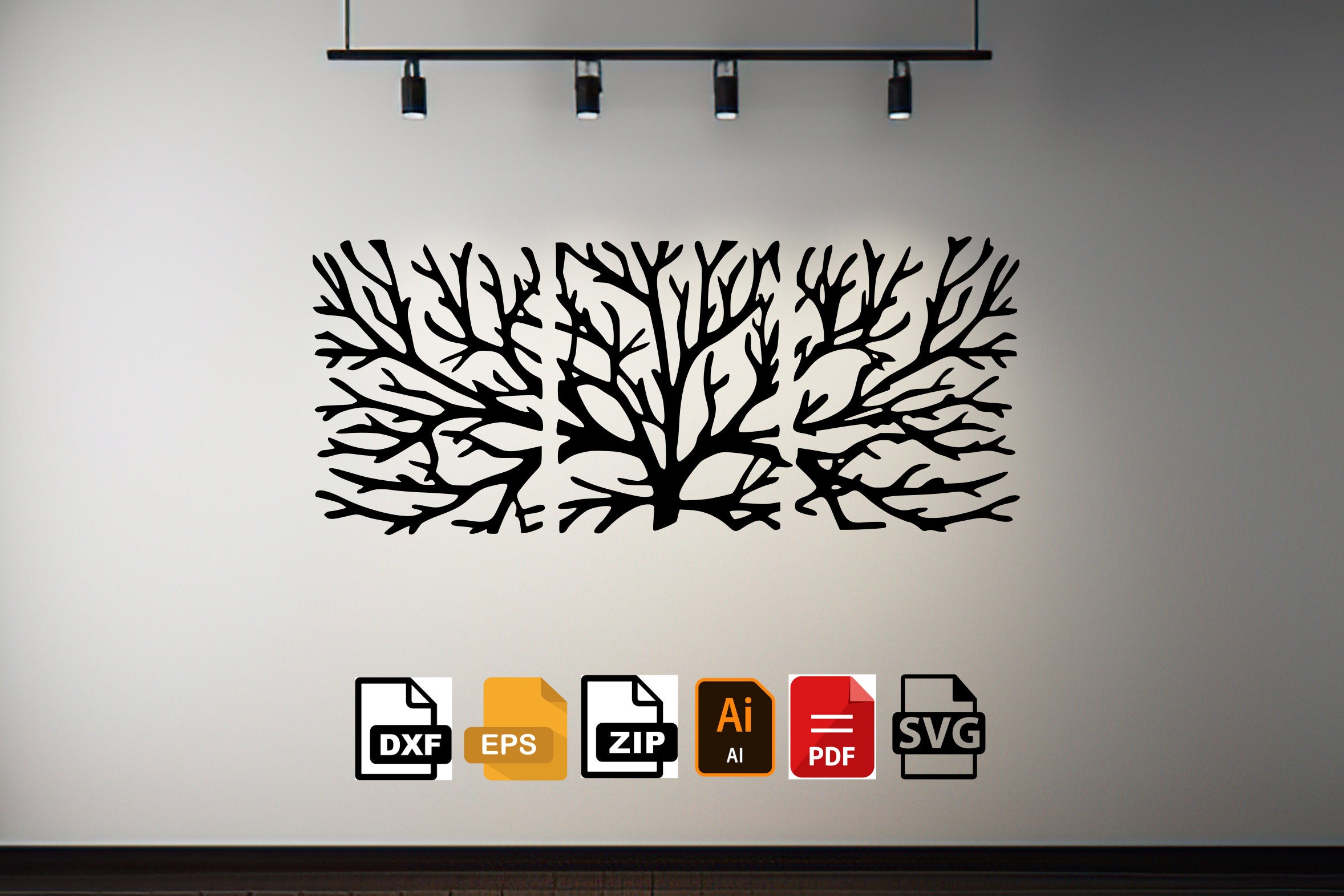 Tree Wall Art Svgdxf EPSAI and PDF Files.plasma Cut - Etsy