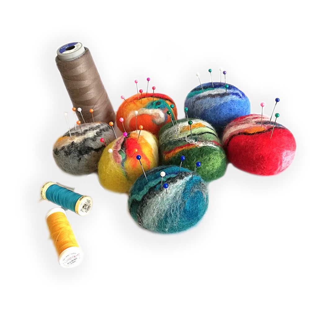Handmade Felted Wool Pincushion: Sewing Pin Storage - Etsy