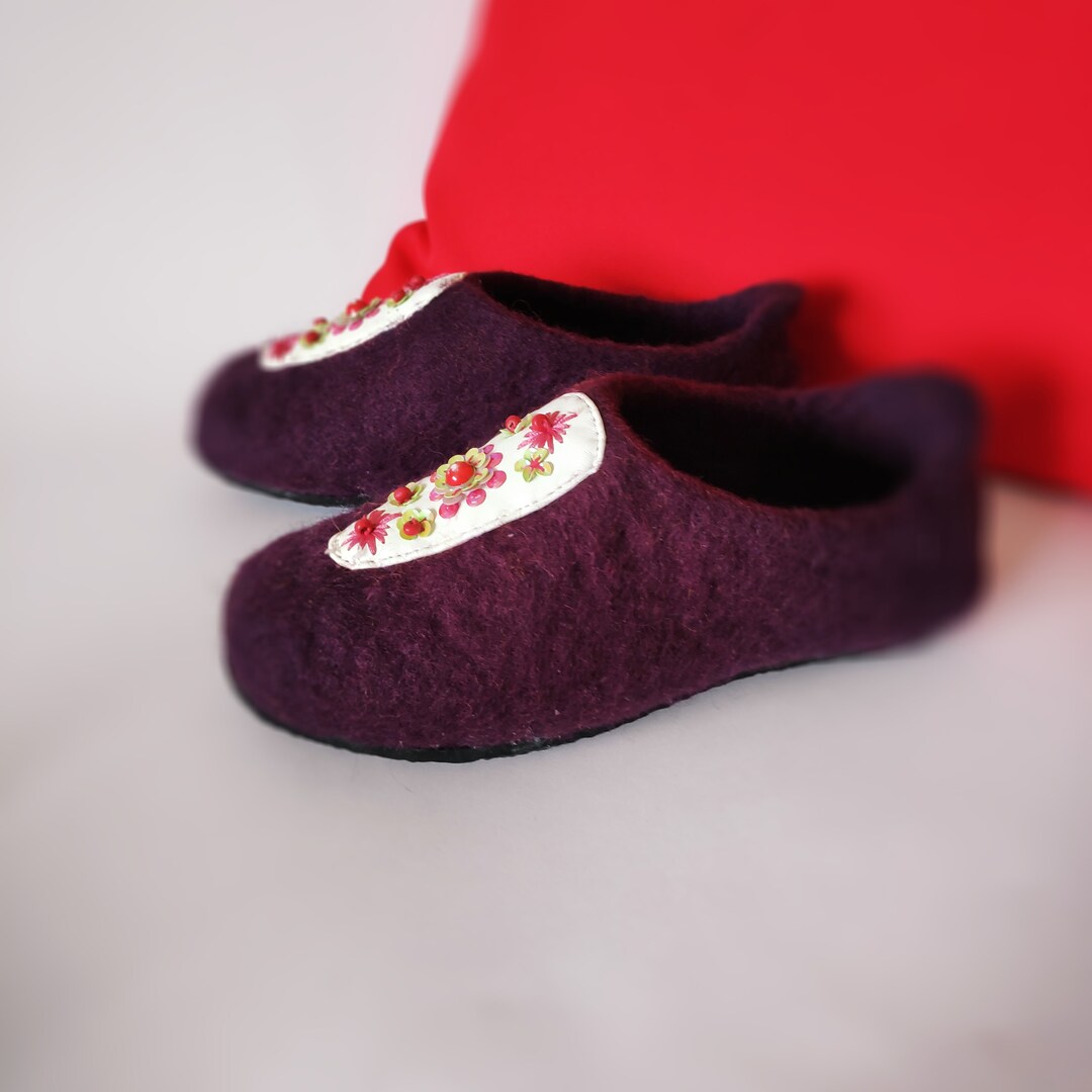 Girls Slippers, Girls House Shoes, Kids Home Boots, Felted Girls Warm ...