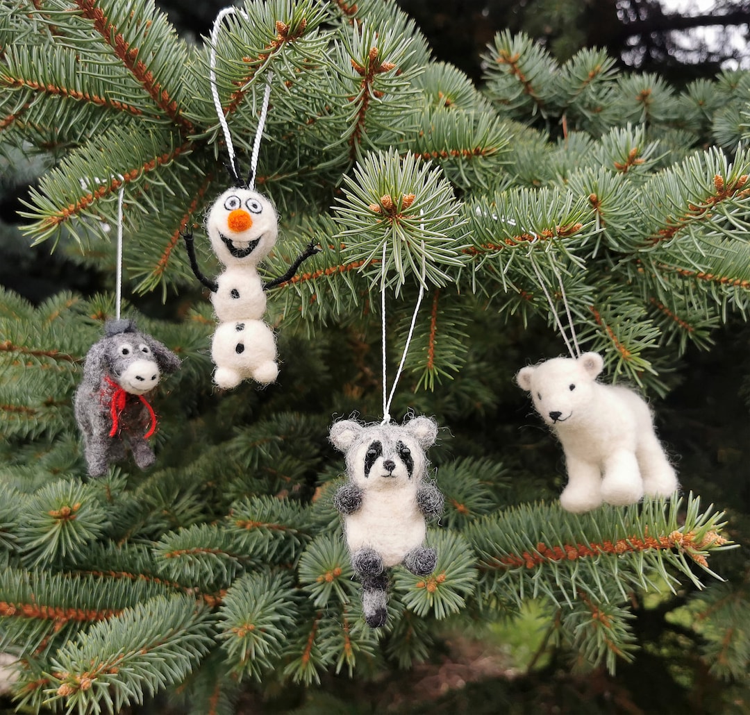 Adorable Needle Felted Christmas Plush Toys - Perfect for Tree Decor or ...
