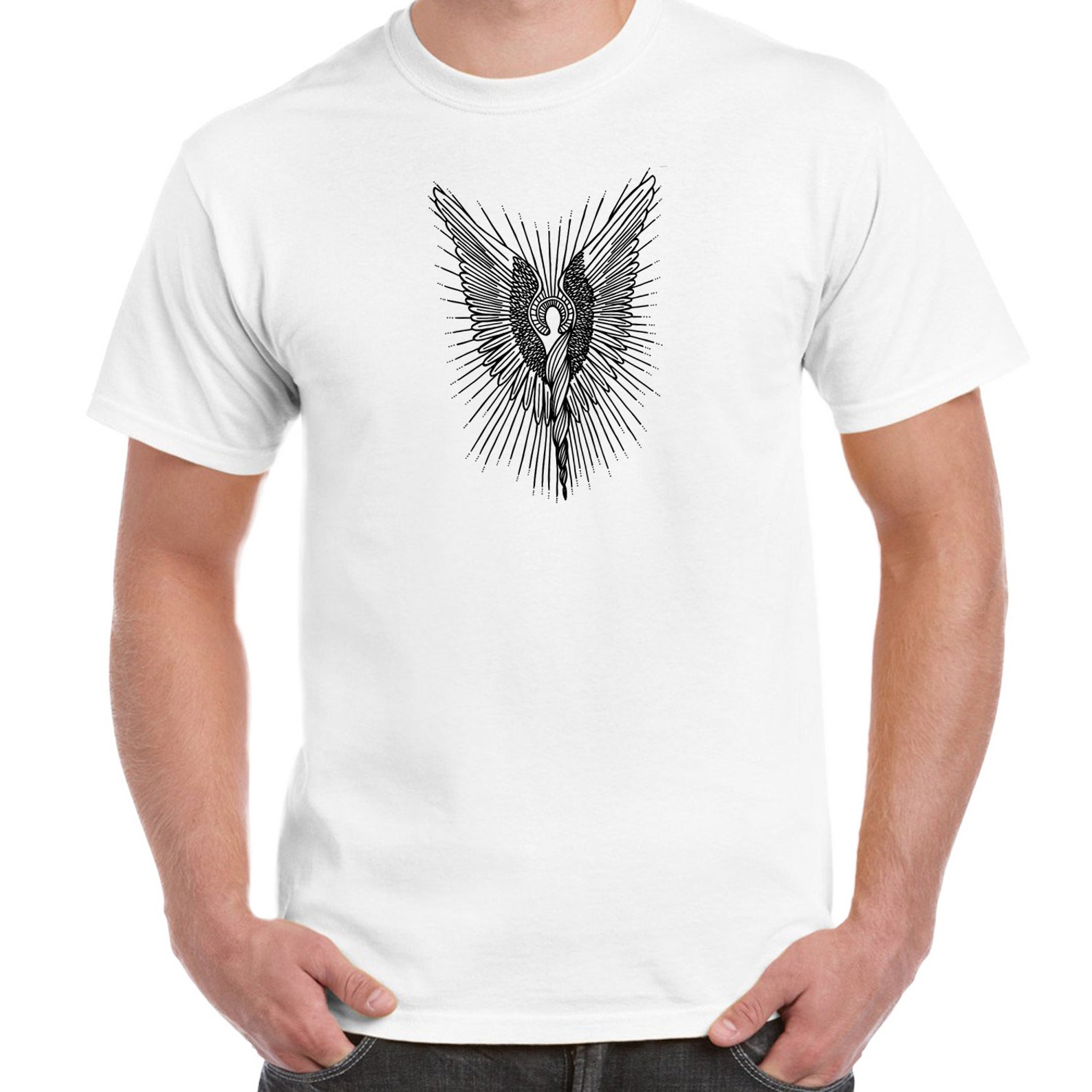 Angelo Illustration T-shirt angels Archangels Spiritual Clothing Ladies ...