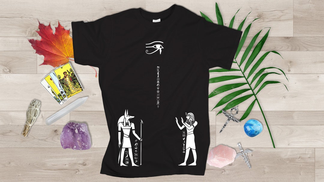 Egyptian Ancient Knowledge Black T-shirt anubis Ramses Horus Eye ...