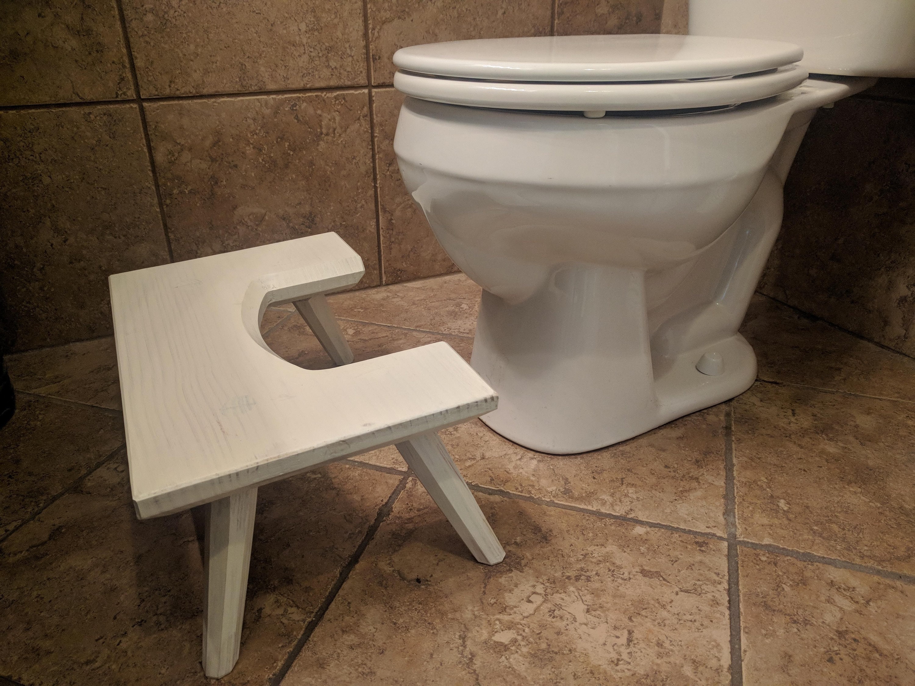 Fancy Poop Stool - Whitewashed Pine - Etsy