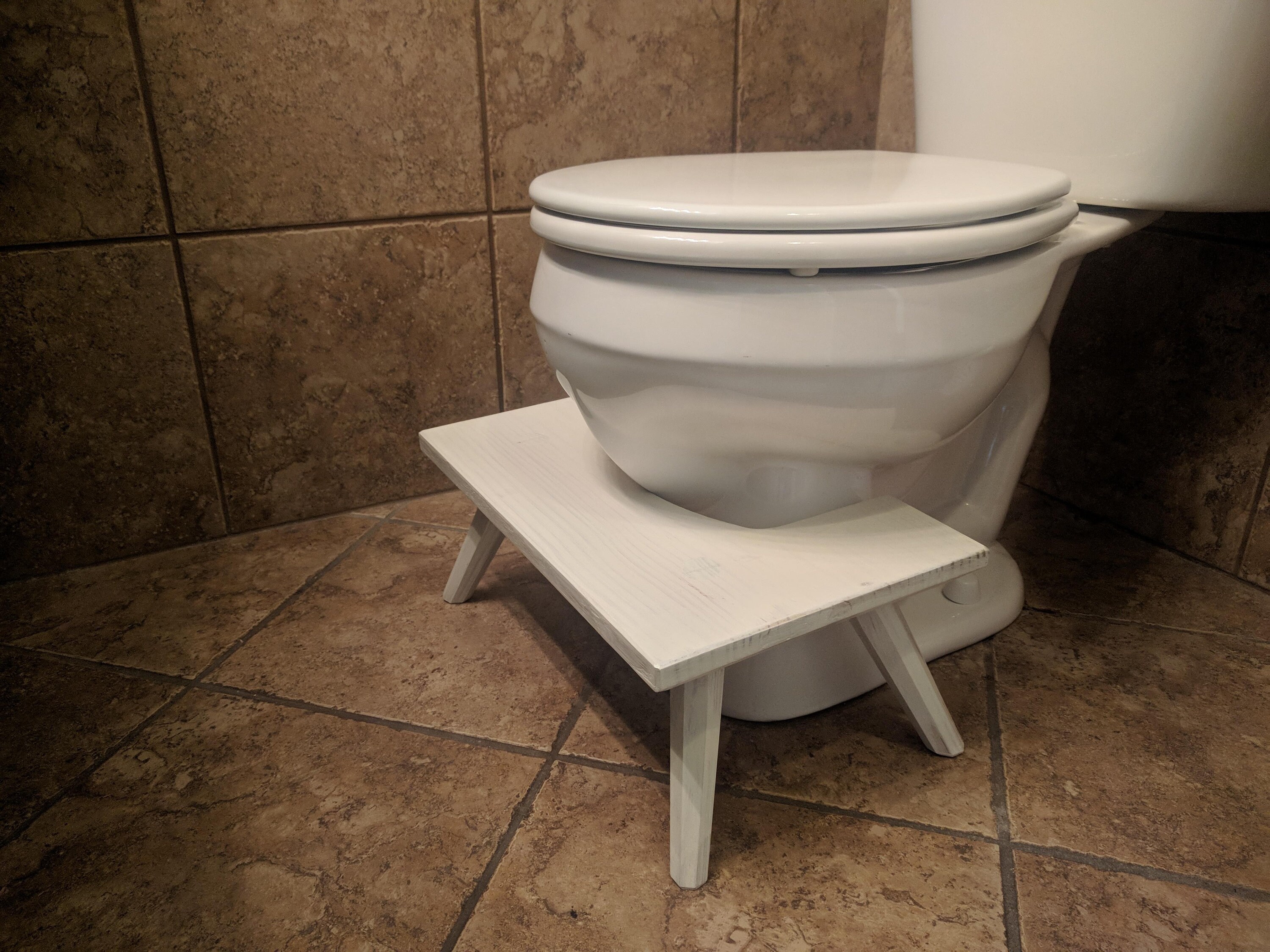 Fancy Poop Stool - Whitewashed Pine - Etsy