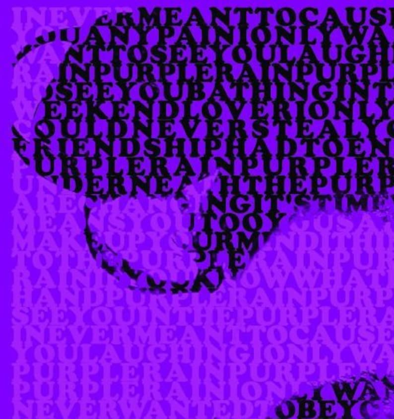 Prince Purple Rain Lyrics Typographic Artwork - Etsy UK