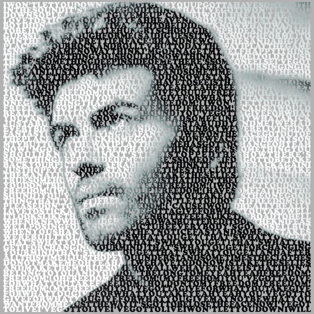 George Michael Freedom Lyrics Typographic Artwork - Etsy