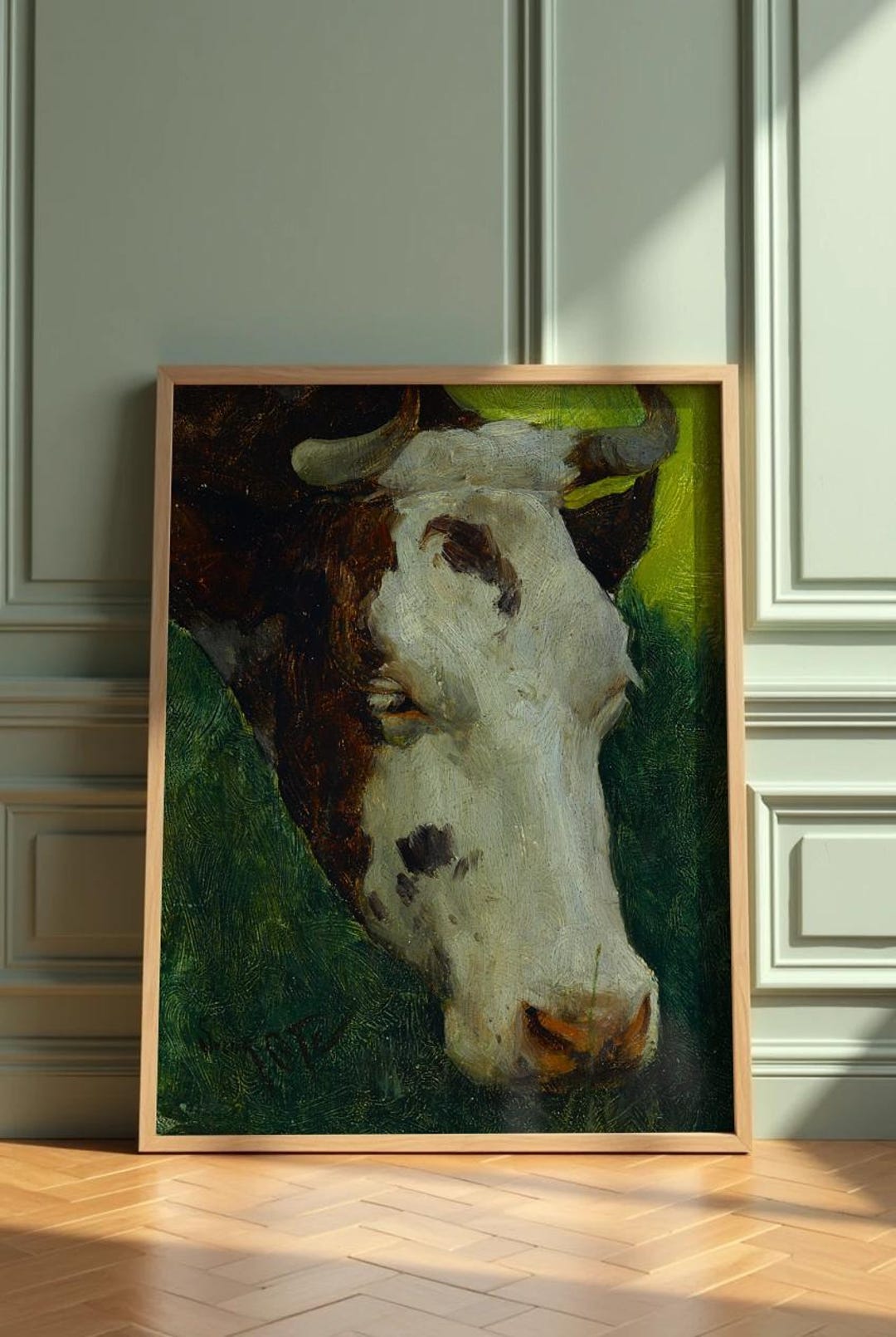 Vintage Cow Poster Print | Animal Wall Art | Cottagecore Matte Paper ...