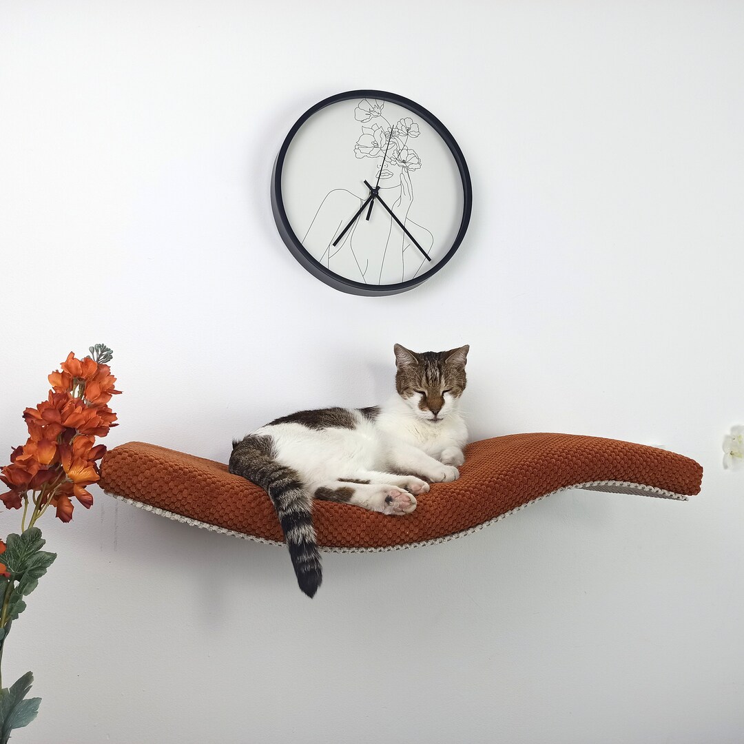 Cat Bed Wall Mounted Floating Perch Shelf With Pillow, Sleeper Place ...