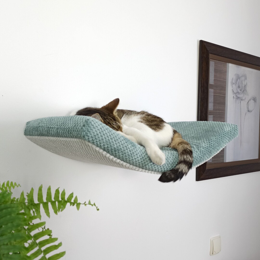Cat Shelf Wall Mounted Floating Perch Bed With Pillow - Etsy