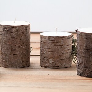 Birch Wood Branch Candle Set of 2, Rustic Wedding Birch Bark Unity ...