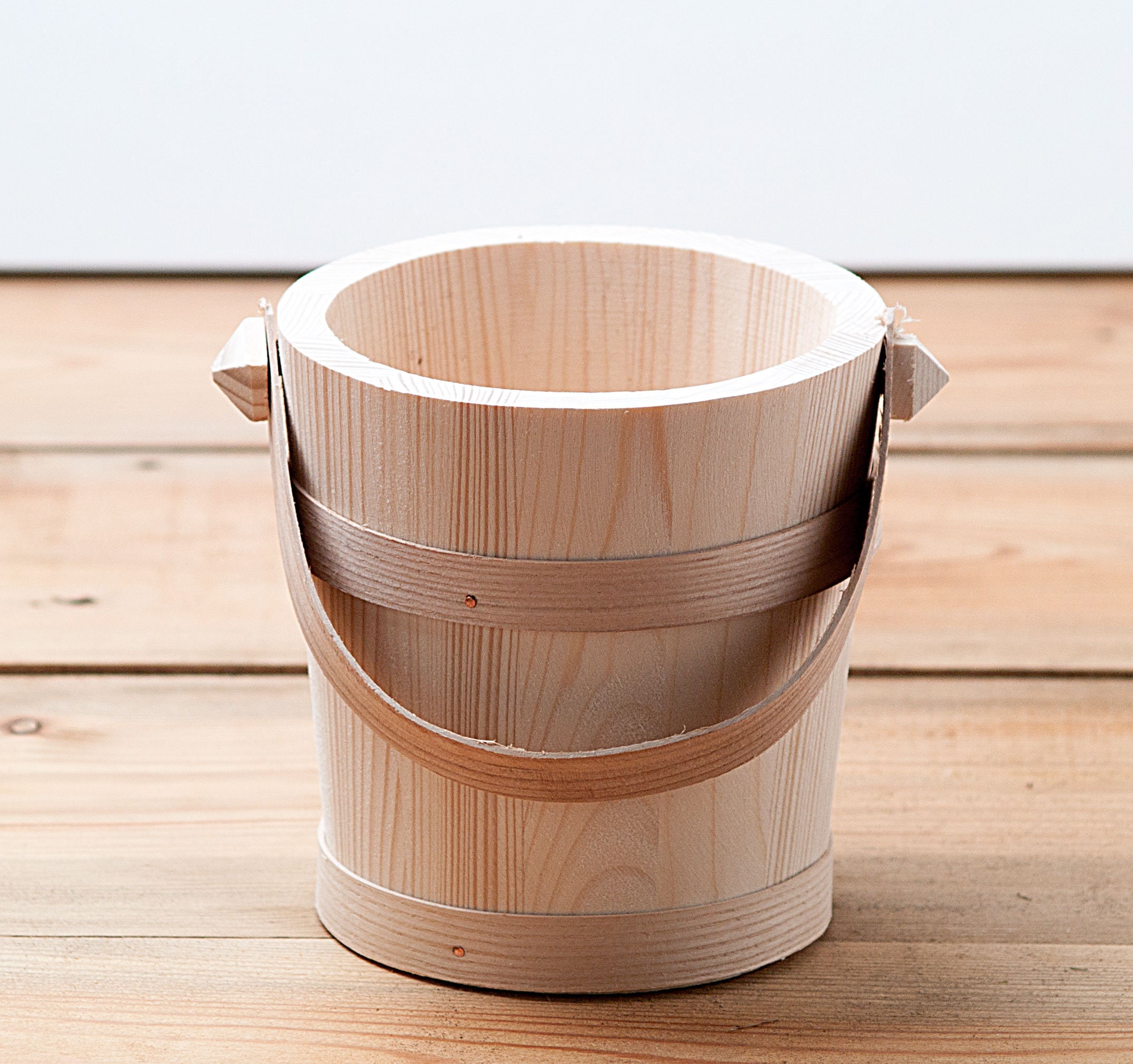 Natural Wooden Bucket Pail Unfinished Wood Basket Unpainted - Etsy