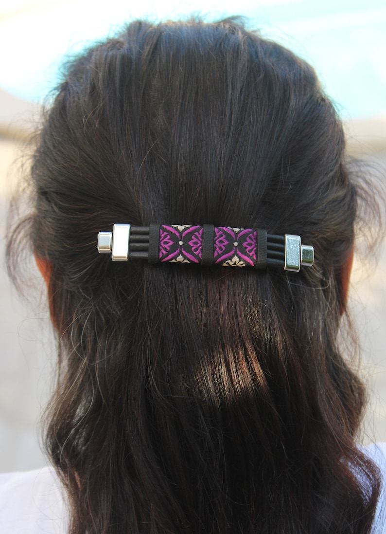 Hair Clip Leather Hair Barrette Women Hair Slide Ponytail | Etsy